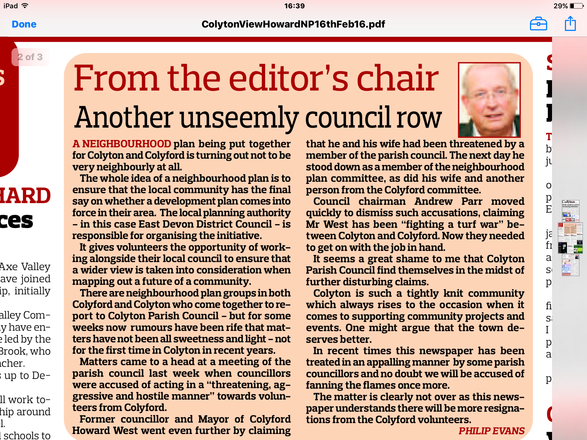 Colyton: newspaper editor adds his views on “unseemly”behaviour | East ...