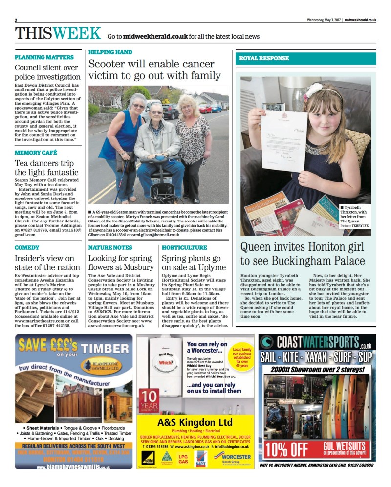 Midweek Herald manages 2 sentences on Colyton Village Plan story that ...