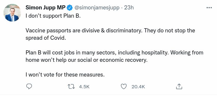 “I don’t support Plan B” – Simon Jupp MP | East Devon Watch