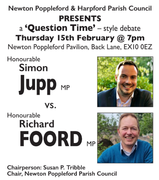 Richard Foord and Simon Jupp face to face tonight in Newton Poppleford ...