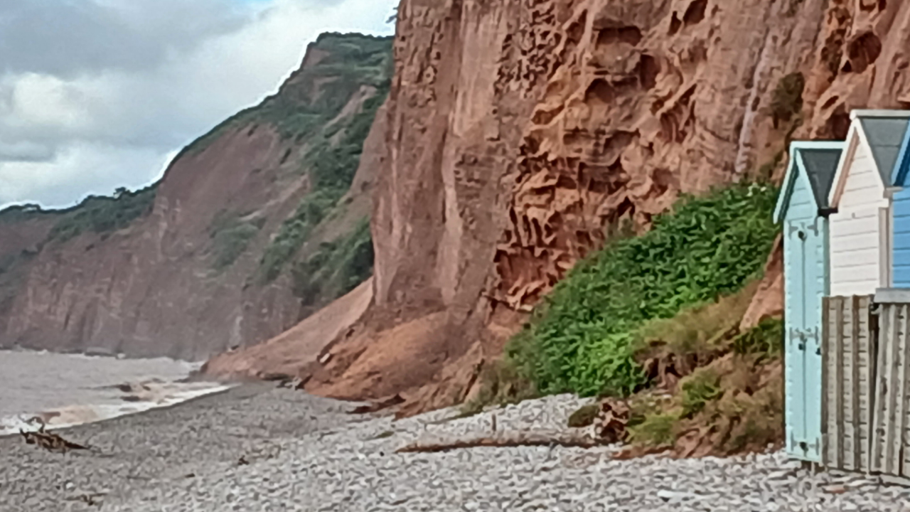 Budleigh experiences Sidmouth scale cliff fall, naturist beach cut off ...