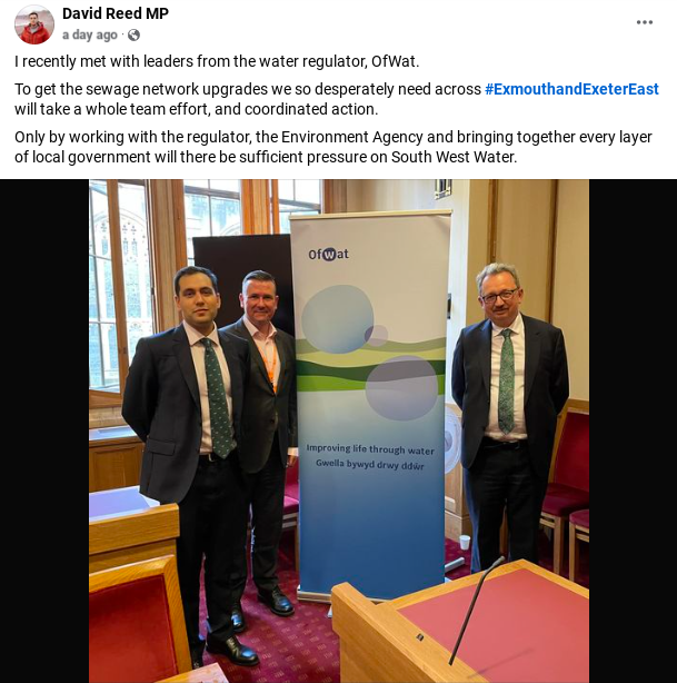 David Reed MP recently met Ofwat……is he on the same page as his ...